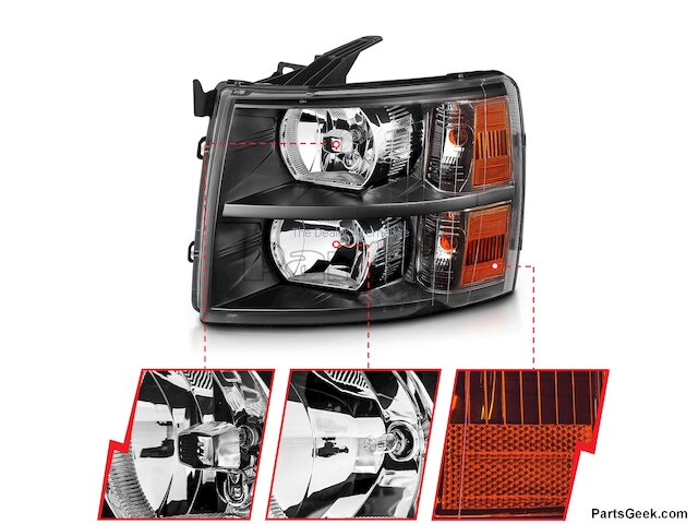 08 2008 Chevrolet Silverado 1500 Headlight Assembly - Body Electrical ...
