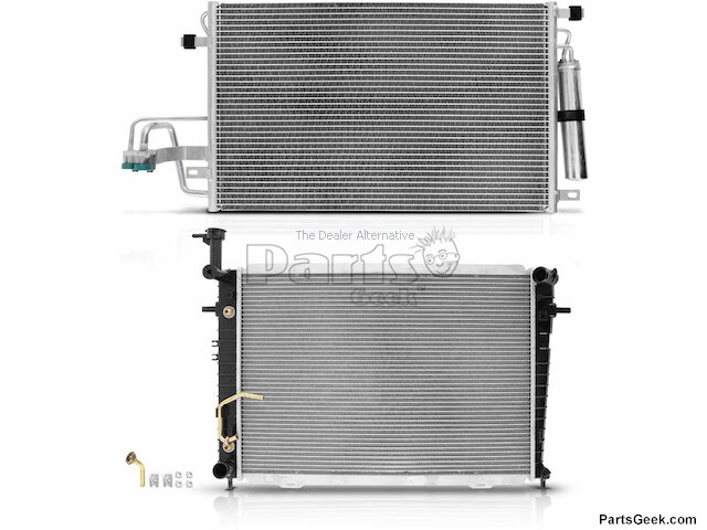 08 2008 Kia Sportage Radiator and A/C Condenser Kit - Cooling System ...