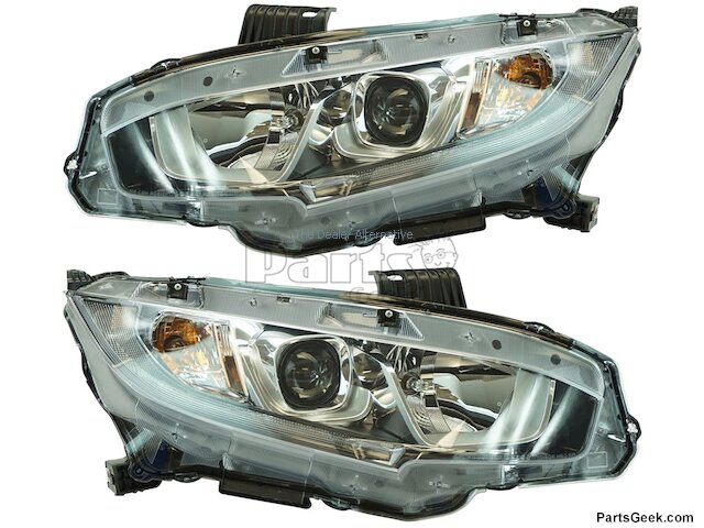 17 2017 Honda Civic Headlight Assembly - Body Electrical - Action Crash ...