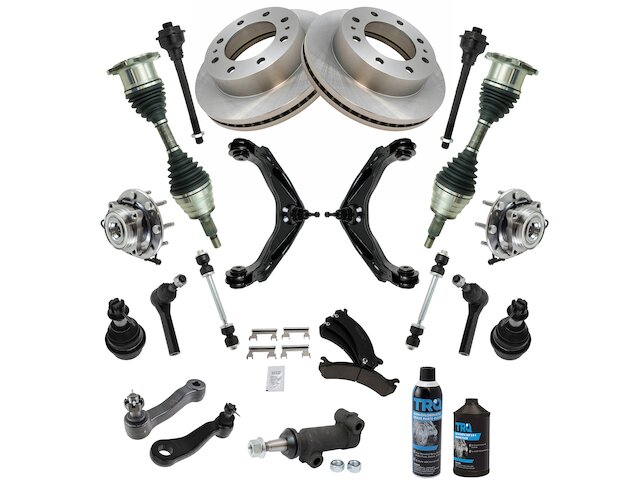 2003-2007 Hummer H2 Brake Pad Rotor Wheel Hub Control Arm Kit - TRQ ...